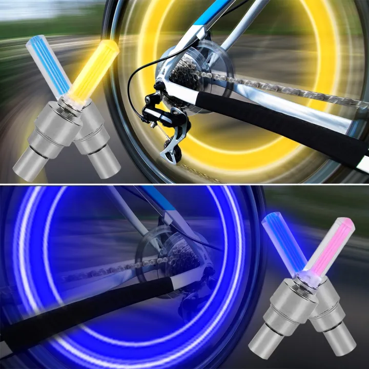 NEW Led Flash Tyre Wheel Valve Cap For Car Bike Motorbicycle Front Rear ...