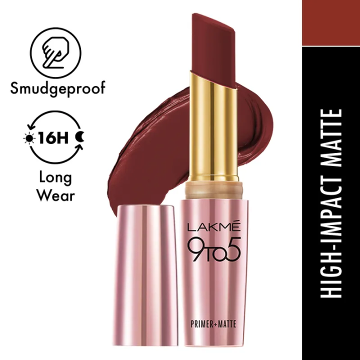 Lakme 9 To 5 Primer+Matte MR3 Red Rust Lipsticks - (3.6gm) | Daraz.com.np