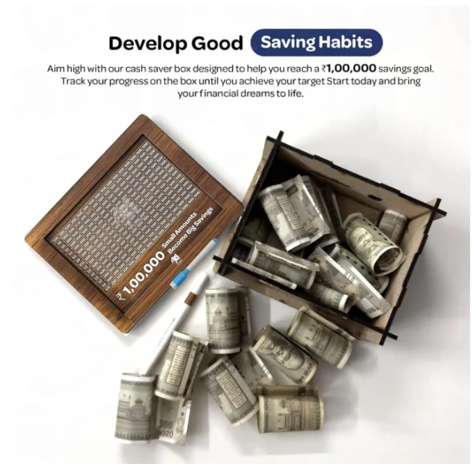 Wooden Savings Box Money Piggy Bank, Coin Box, Money Saving Box, Gullak ...