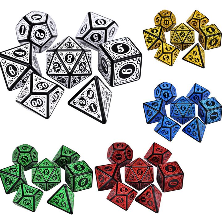 D12 D20 7-Die For TRPG DND Game Accessory Iidescent Glitter Dice Set | Daraz.com.np
