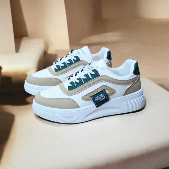 High Sole Green And White Cute Shoes For Women | Daraz.com.np