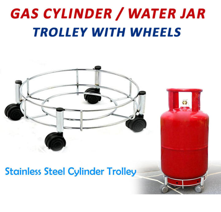 Heavy-Duty Stainless Steel Gas Cylinder Trolley for easy movement and ...