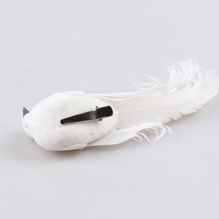 White Birds Artificial Foam Feather Doves Craft Birds Mini Decorative ...