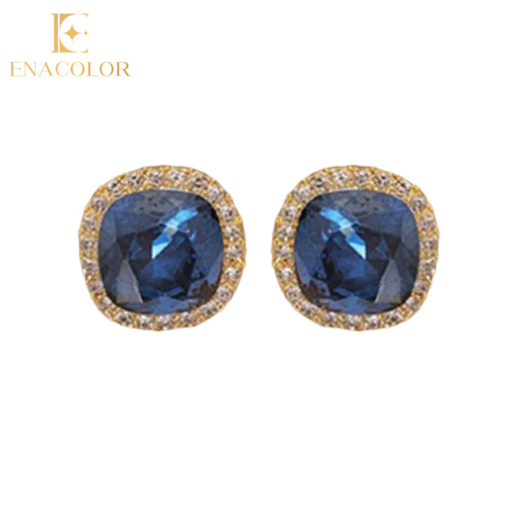 Delicate Blue Square Earrings Crystal Earings Korean Girls 2021 New ...