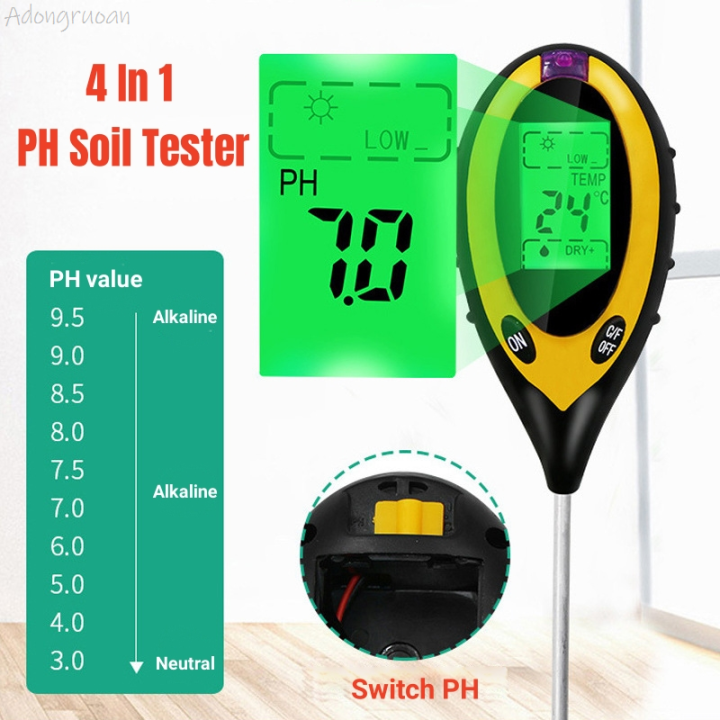 NEW Adongruoan Digital 4 In 1 Soil PH Meter Moisture Monitor ...