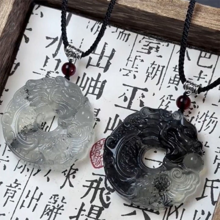 Chinese Style Dragon Phoenix Pendant Necklace For Women Girls Lucky ...