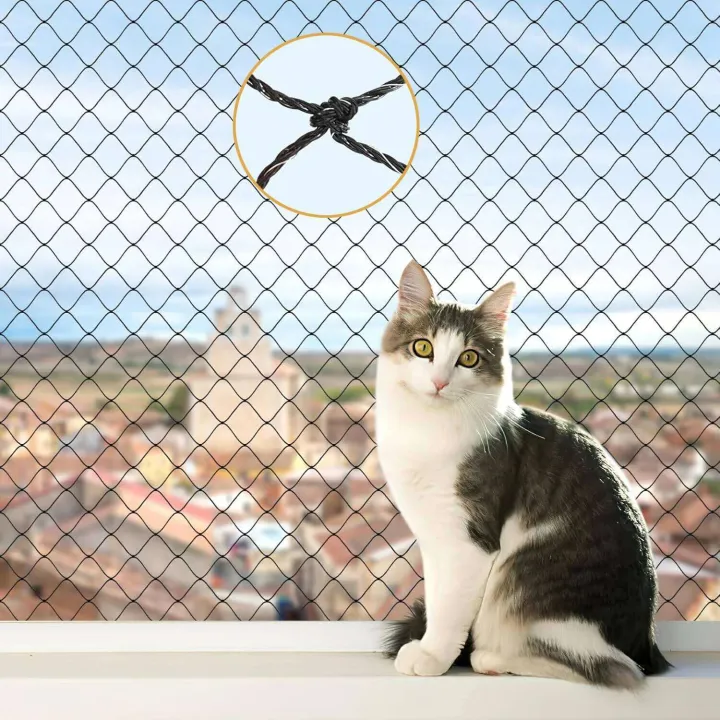 Metal Wire Reinforced Cat Netting Balcony, Anti-Fall Fence Safety Pets ...