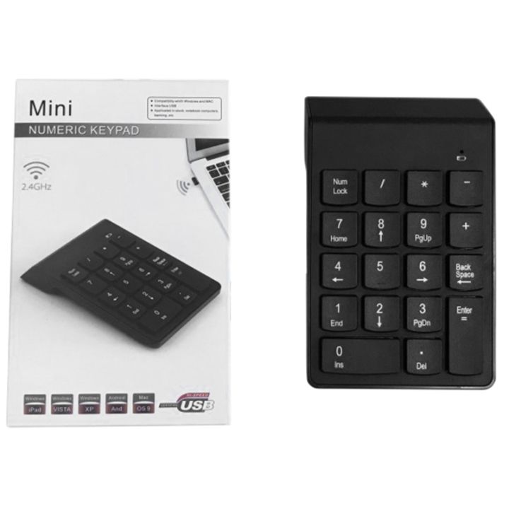 Wireless 2.4 Numeric Keypad 18-Key Bluetooth Keyboard Office Mini ...