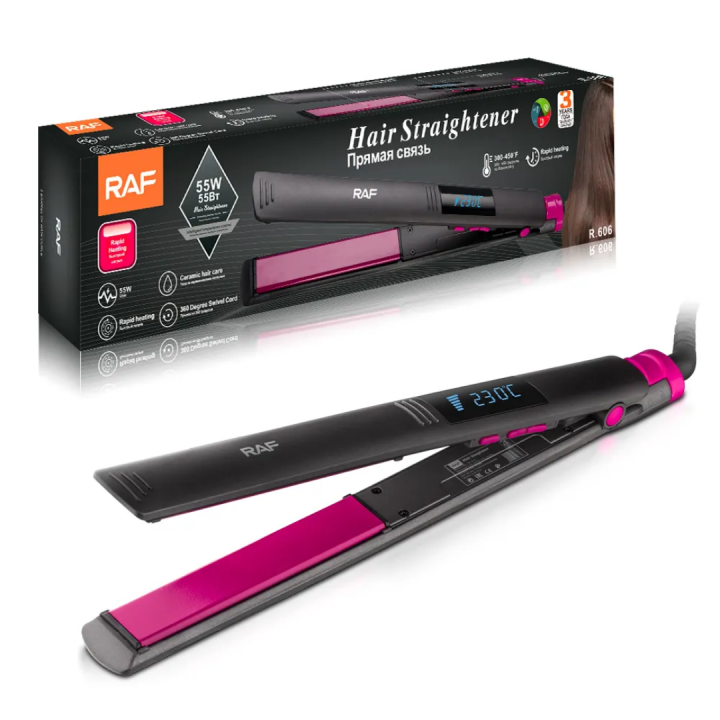 RAF R.606 Professional Hair Straightener with LED Display – Ceramic ...