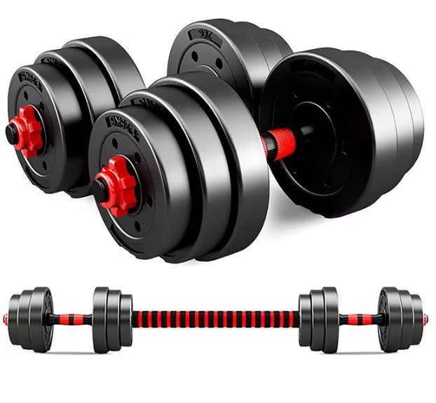 Adjustable Dumbbell Barbell Weight Lifting Set Pair Home Gym Dumbell ...