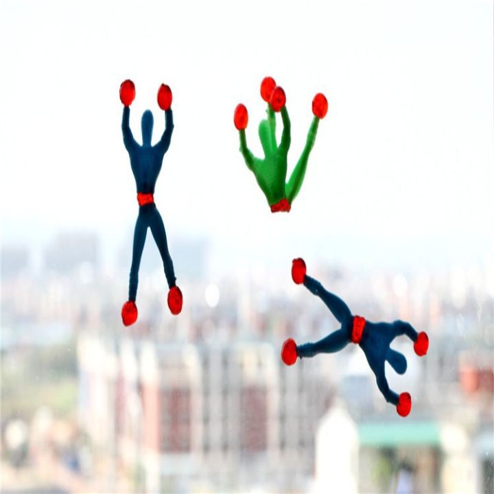 Small Sticky Man Climb On The Wall Children Toys Stick Man Bendy Toy ...