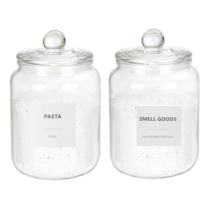 2Pcs Half Gallon Glass Jars Set Kit with Airtight Lids for Laundry ...