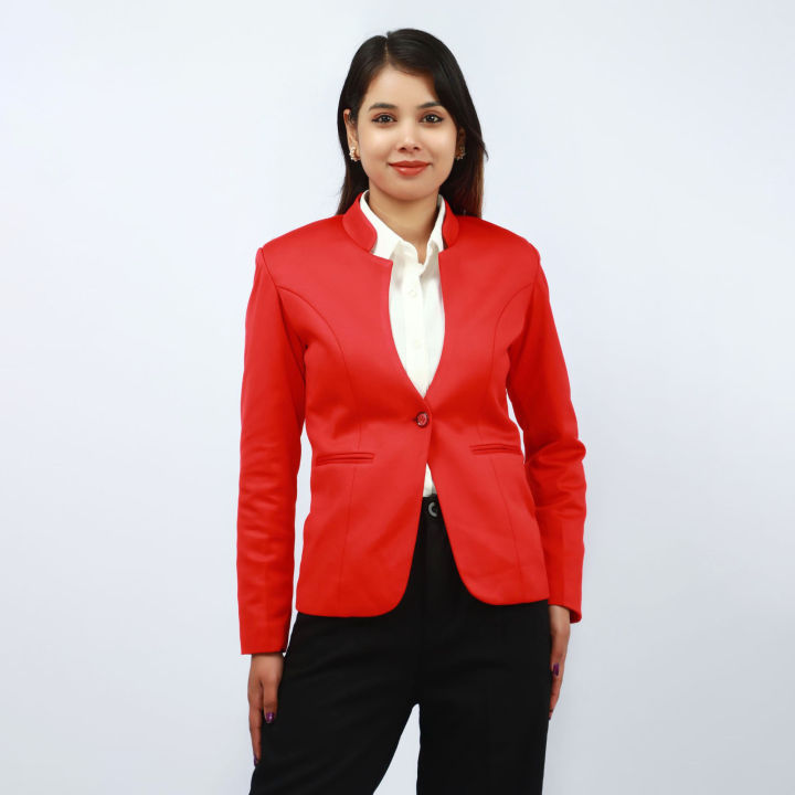 Boss Lady Single Button Cut Design Red Formal Coat For Women | Daraz.com.np