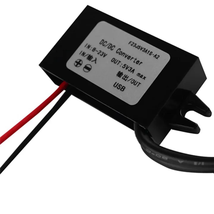 12V (8-23V) to 5V 3A Female USB DC Car Power Converter Voltage ...