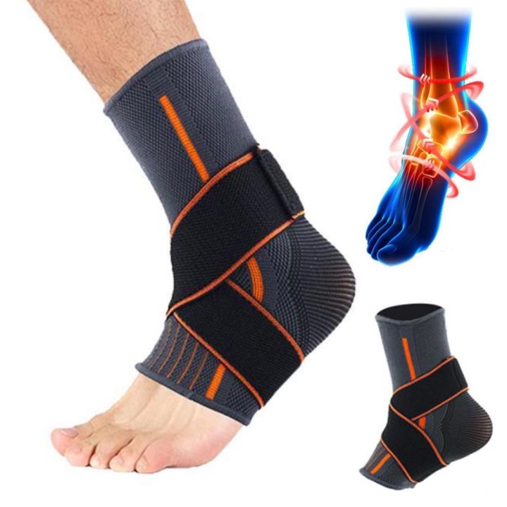Ankle Support With Adjustable Compression Strap For Sprained Ankle ...