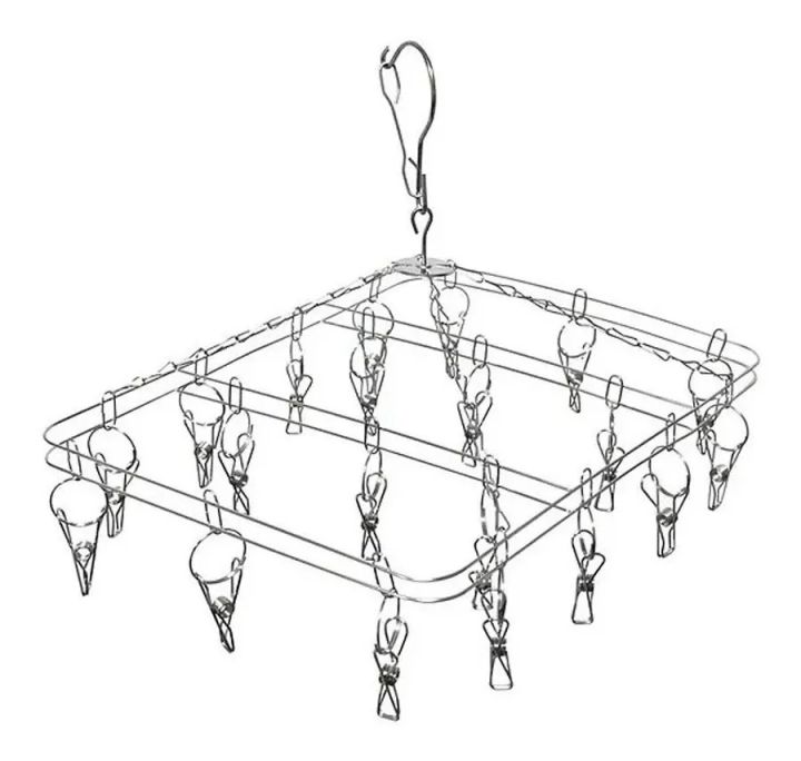 Rectangular And Round Stainless Steel Cloth Drying Hanger With 20 Metal ...
