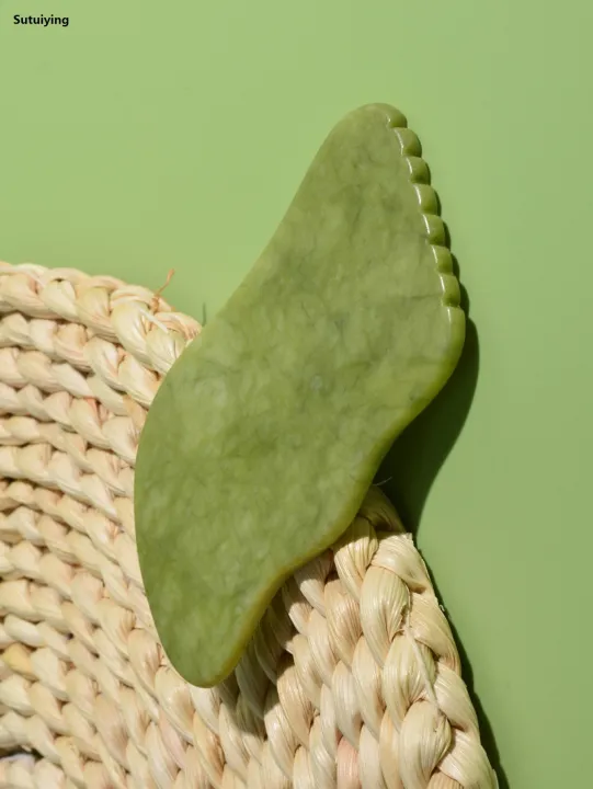 Sutuiying 1 Pcs Natural Jade Scraper Board Massage Jade Guasha Stone ...