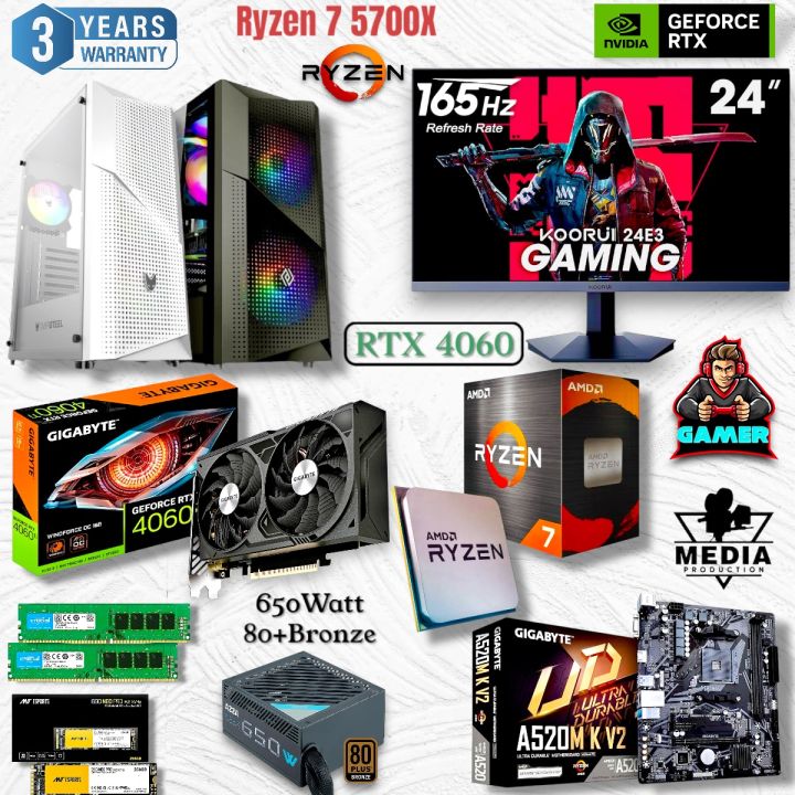 Powerful Ryzen 7 5700X Pairs Gigabyte RTX 4060 8GB Windforce OC ...