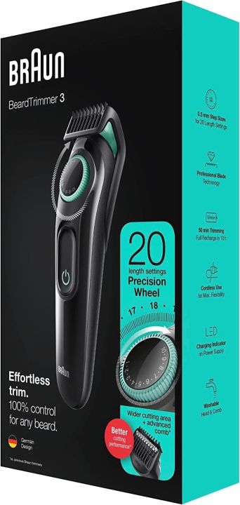 Braun Beard Trimmer Series 3 & Hair Clippers, With Lifetime Sharp ...