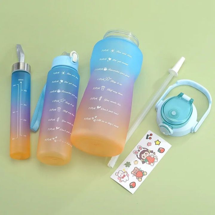 3 In 1 Water Bottle With Motivational Quotes (Color Many More) | Daraz ...