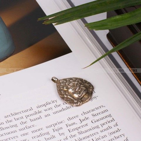 Pure Silver Bhairav Carved Design Pendant | Daraz.com.np
