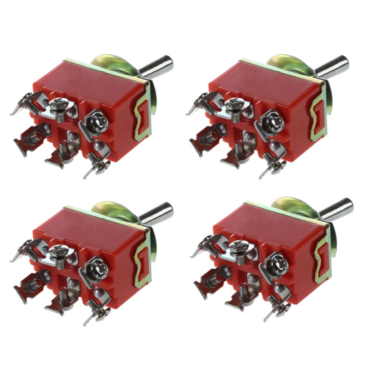 4X AC 250V 15A Latching 3 Way On-Off-on Single Pole Double Throw Toggle ...