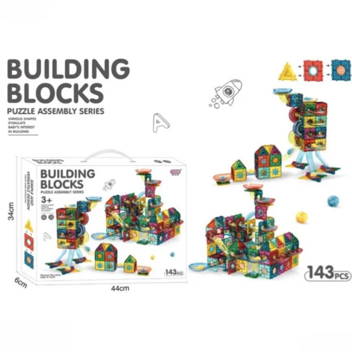 Tiles & Marble Run Building Set 143 Piece Creative STEM Toy By Sunaulo ...