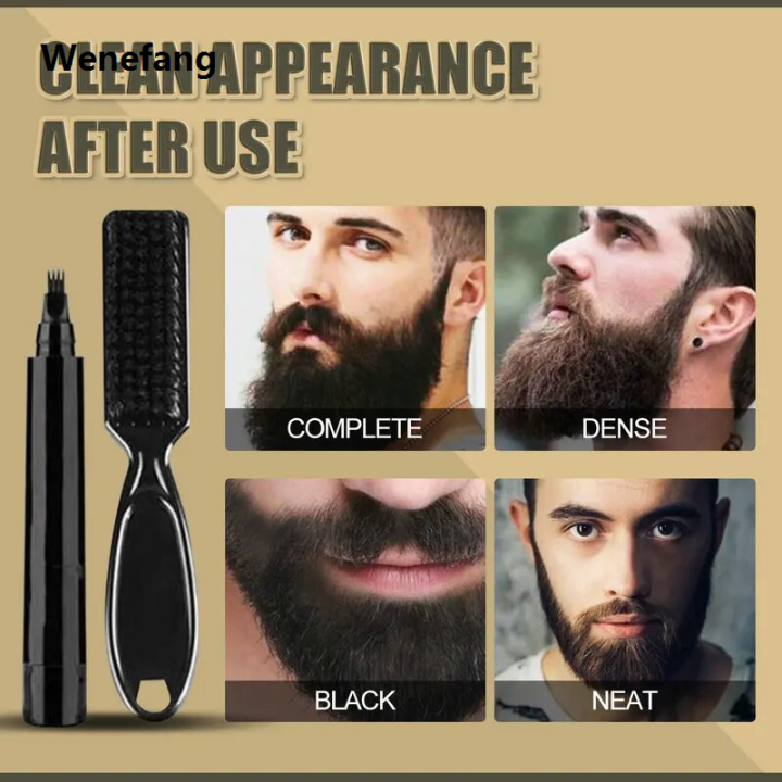 Wenefang Man Cosmetic Beard Filling Pen Kit Beard Enhancer Brush Beard ...