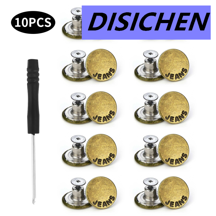 DISICHEN 【 】 Universal Replacement Jeans Buttons/ Multicolor Waist ...