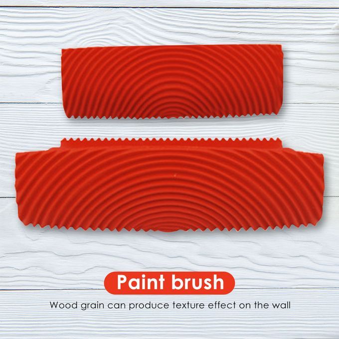 2pcs Rubber Wall Texture Tool (Wood Grain Pattern DIY Painting Tool ...