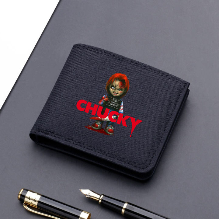 Child's Play Chucky Canvas Men Wallet Black/blue/gray Card Holder Male ...