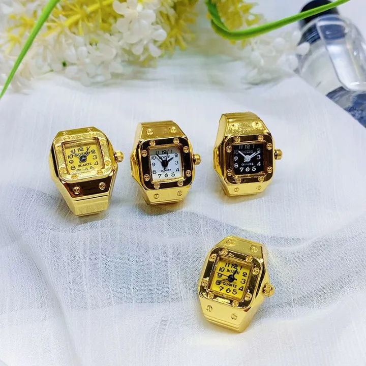 【popular bestseller】Ring Hand Gold Watch Electronic Watch Mini Ultra ...