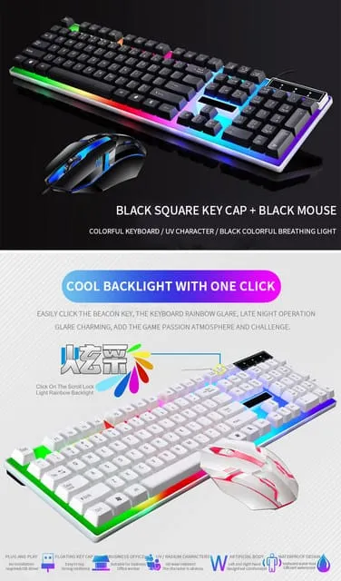 GTX350-Mechanical RGB Gaming Keyboard And Mouse Combo For PC And Laptop ...