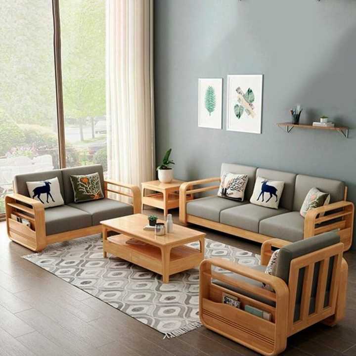 6 Seater with Table Sisau Wooden Sofa Set | Daraz.com.np