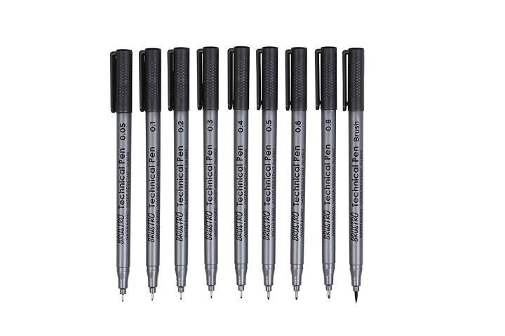 Technical Pen Black Assorted Set of 9 | Daraz.com.np