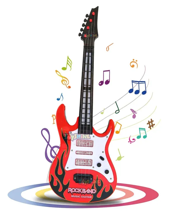 Music and Lights Guitar Toy, Big Red | Toy Guitar with Light, Pre ...