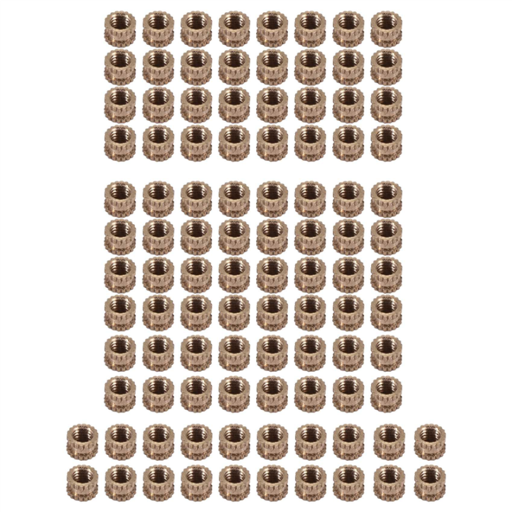 NCANRUI M3 x 3mm Female Thread Brass Knurled Threaded Insert Embedment ...