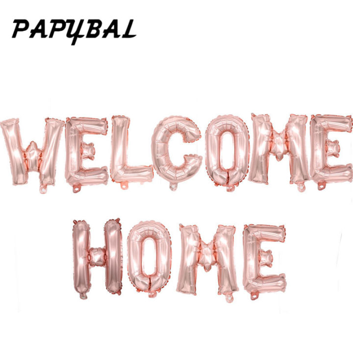 Rose Gold Sliver Welcome Home Letter Foil Balloons Welcome Back To Home ...