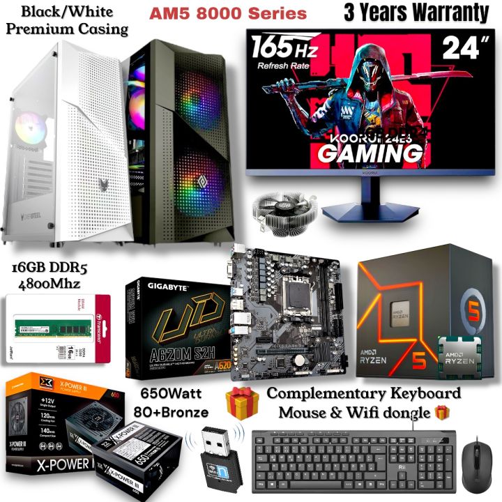 Powerful Ryzen 5 8600G Gaming PC Setup with Gigabyte AM5 A620M V2 DDR5 ...