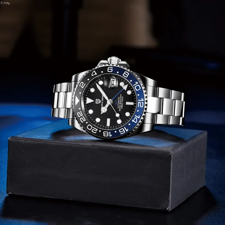 S_way PAGANI DESIGN 40MM GMT Luxury Men Mechanical Wristwatch NH34 Automatic Watch Men's ...