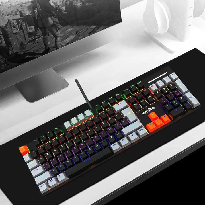 KUYING WEIBO Mechanical Gaming Keyboard Red Switch 104 Keys, Mechanical ...