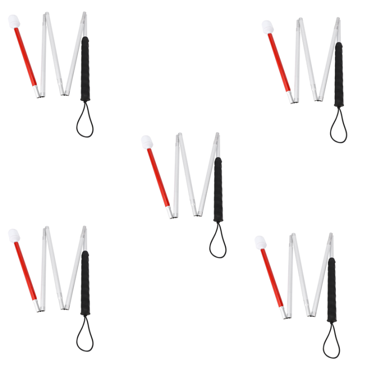 5X Aluminum Folding Cane 4-Sec Folding Cane with Rolling Tip for Blind ...