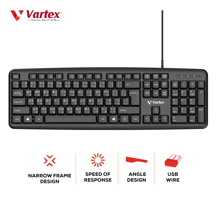 Vartex K214 Wired USB Keyboard with English Font – Perfect for Office ...