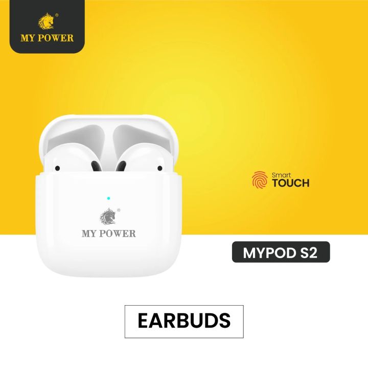 MyPod S2 TWS Earbuds - True Wireless Stereo, Ergonomic Fit, Clear Sound ...