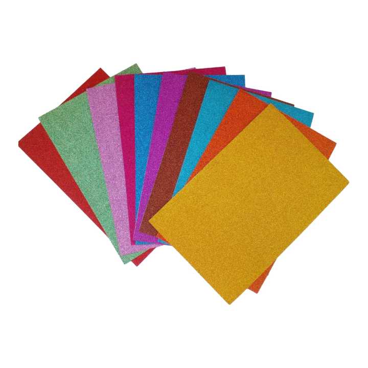 10 Sheets Glitter Foam Paper DIY Craft Gold Powder EVA Spong Paper ...