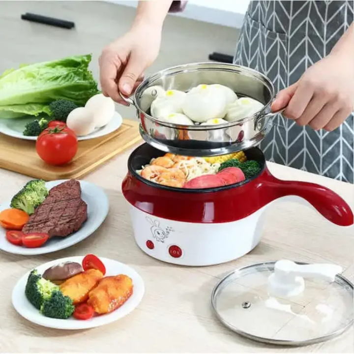 Multifunctional Electric Cooker Hot Pot Mini Non stick Food Noodle Cooking Skillet Egg Steamer Soup Heater Pot Frying Pan Daraz .np