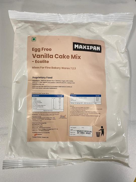 Baker's Creation Maxipan Eggless Vanilla Cake Mix -Ecolite (Egg-free ...