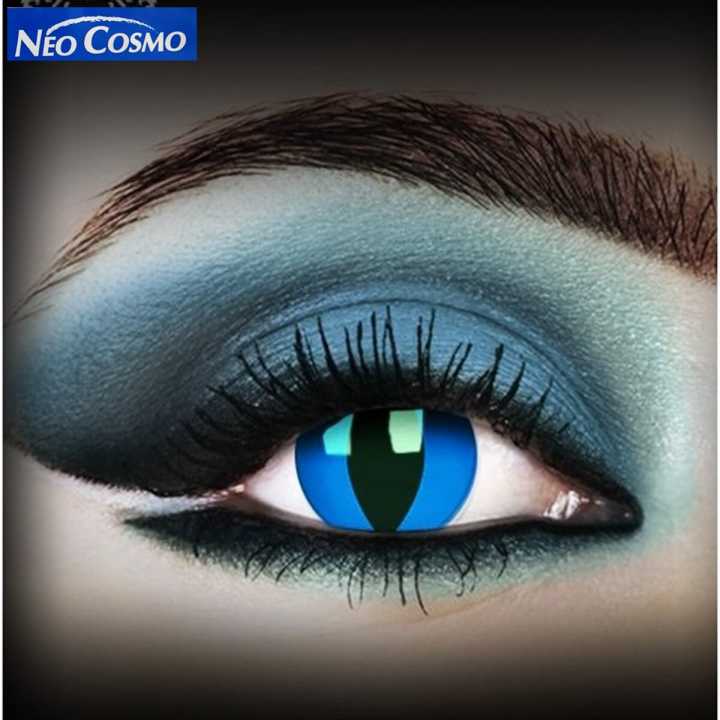 Neo Cosmo (Zero Power) Blue Cat-Eye Crazy Contact Lenses Without Power ...