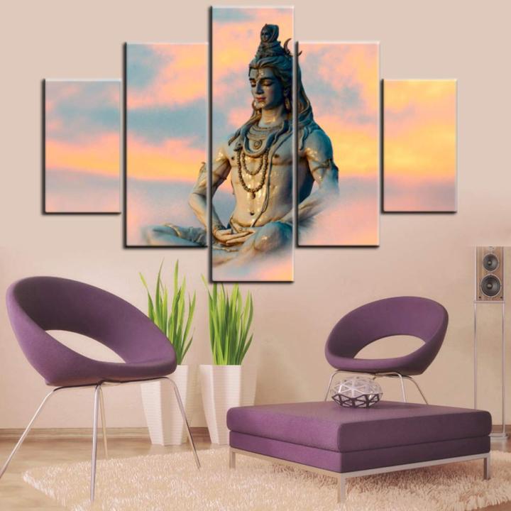 5 Piece Panel Lord Shiva Real Canvas Frame by Shreeniti | Daraz.com.np