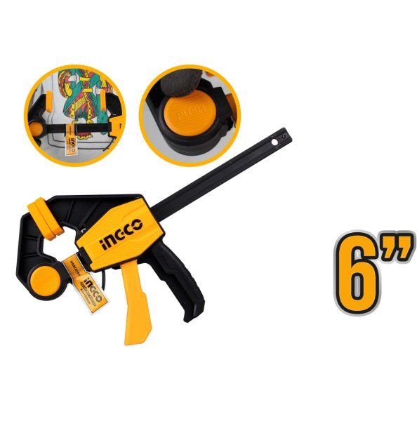 INGCO Woodworking Clip Bar F Clamp Grip Quick Ratchet Release Squeeze ...